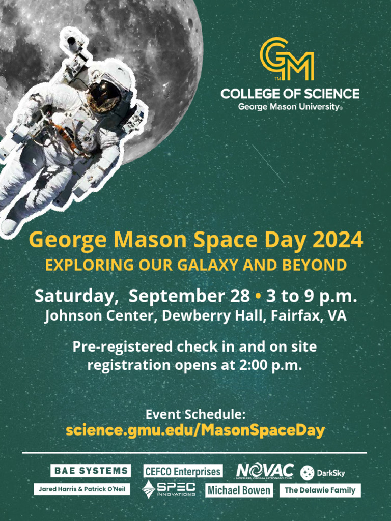 George Mason Space Day 2024 Event Guide | PDF | Nasa | Astronomy