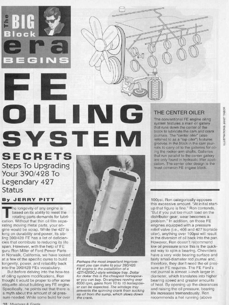 Ford FE Engine Oiling System Overview | PDF
