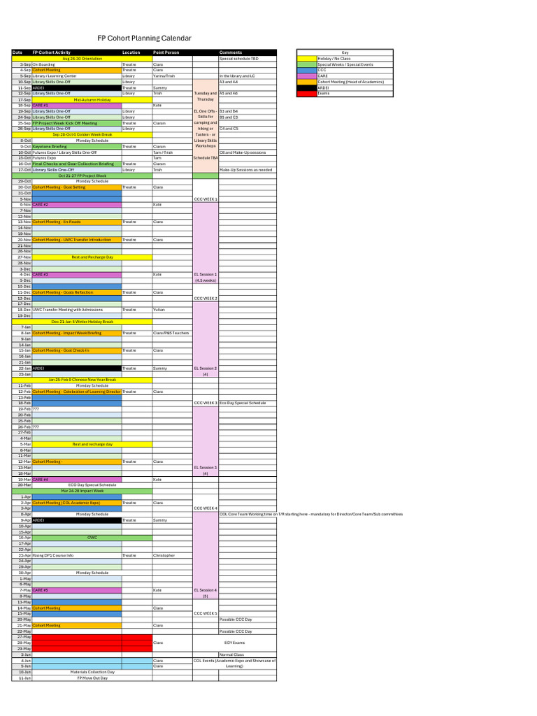 FP Cohort Time Calendar August 28, 2024 | PDF | Chess | Chess Theory