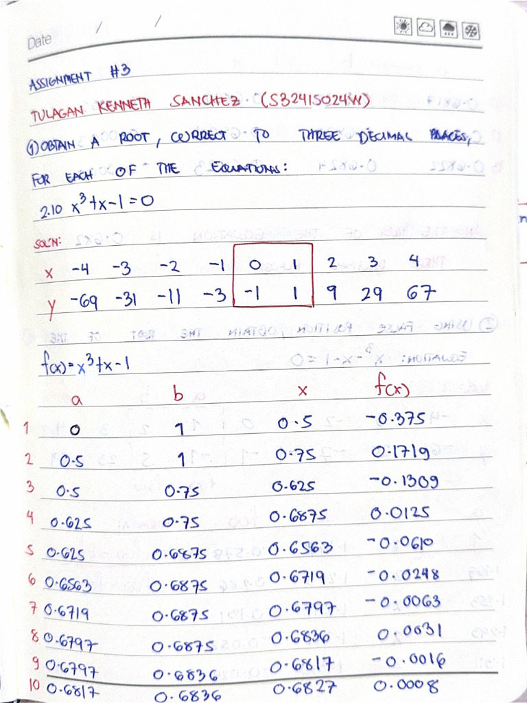 Assignment No. 3 - s32415024w - Tulagan Kenneth Sanchez - Numerical Computation | PDF