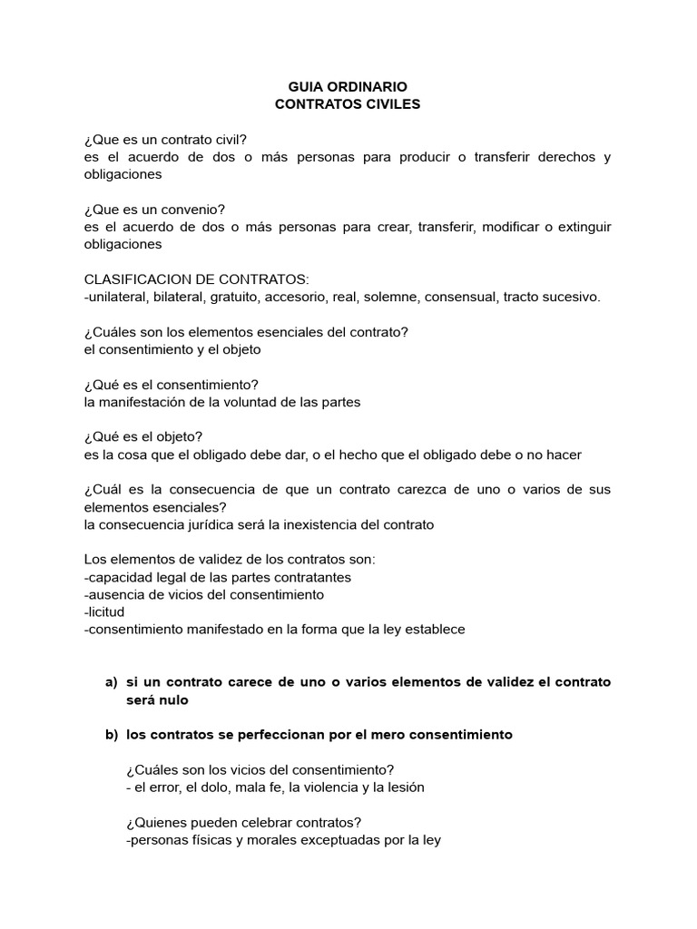 Guia Contratos | PDF | Derecho contractual | Ley de obligaciones