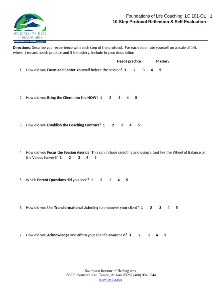 10-Step Protocol Reflection & Self-Evaluation - 1206205761 | PDF ...