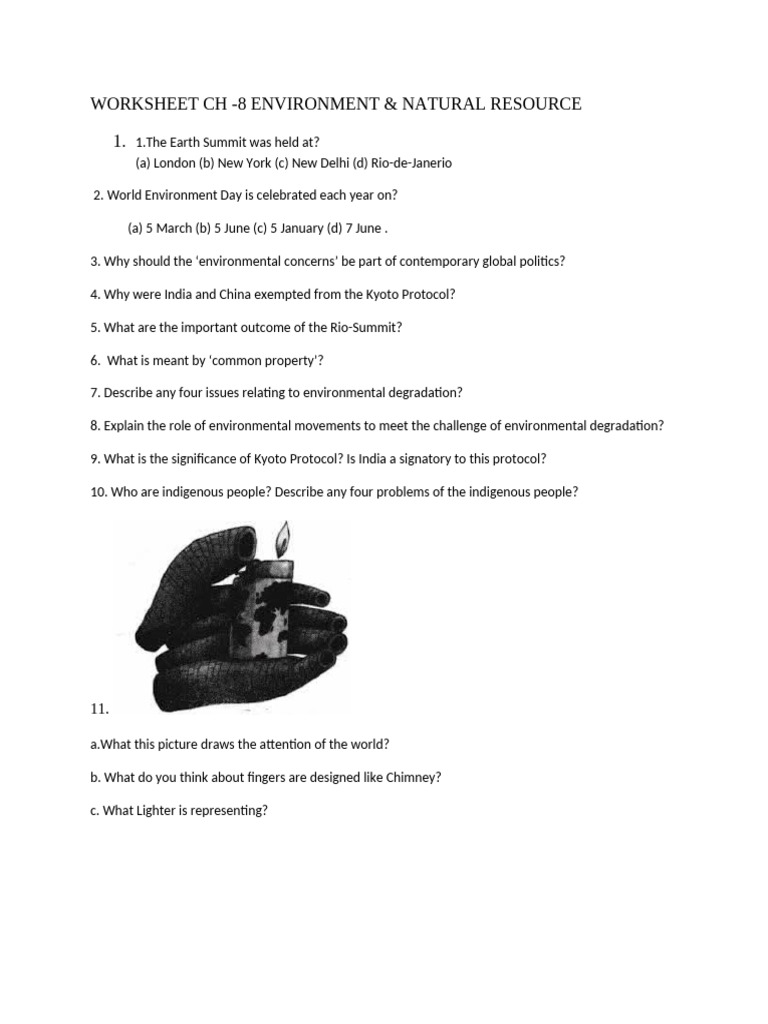 WORKSHEET CH-8 Environment and Natural Resorce | PDF | Politics ...