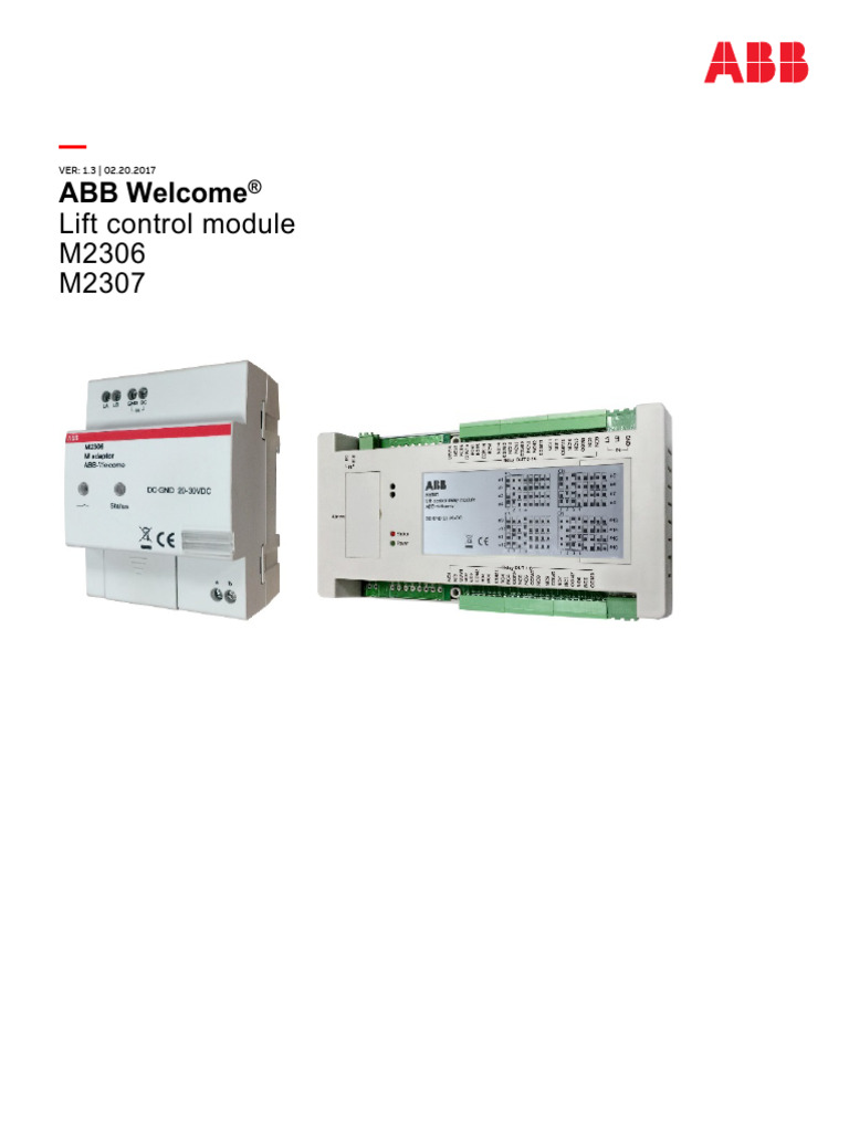 1SXU460067M0201 Welcome Online Manual M2306 and M2307 Lift Controller 06... | PDF