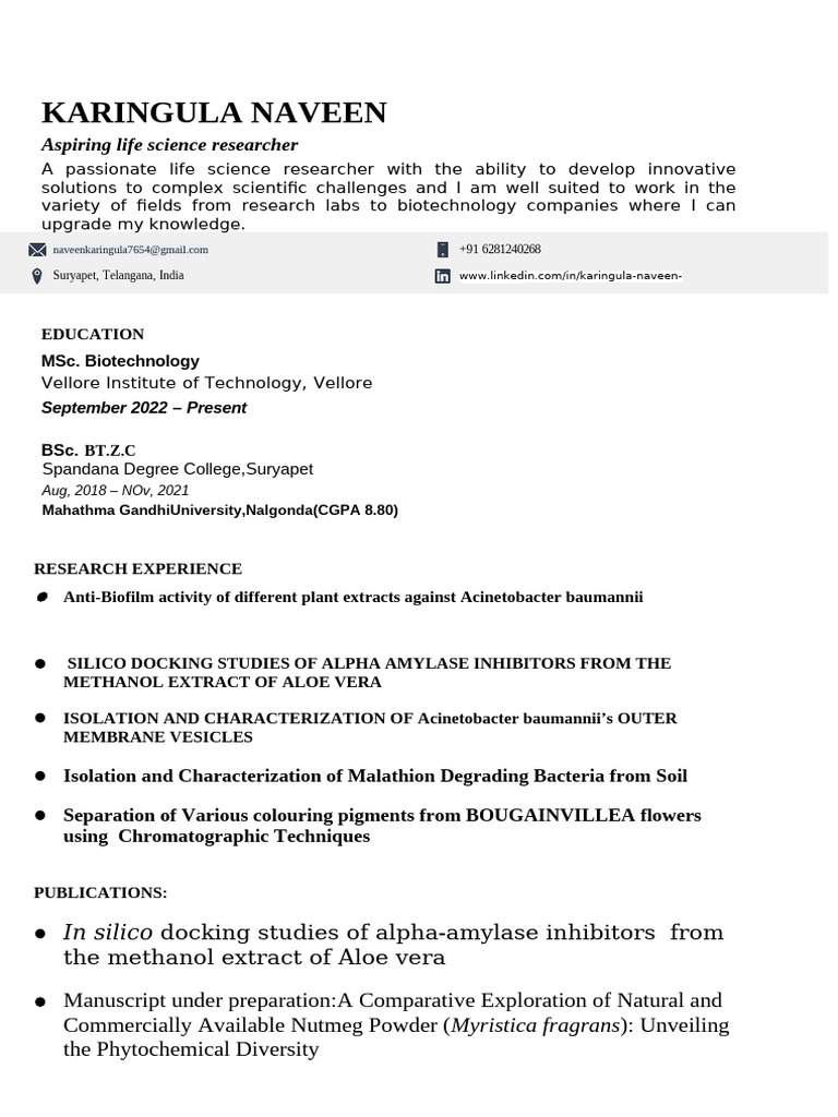 Karingula Naveen Resume | PDF