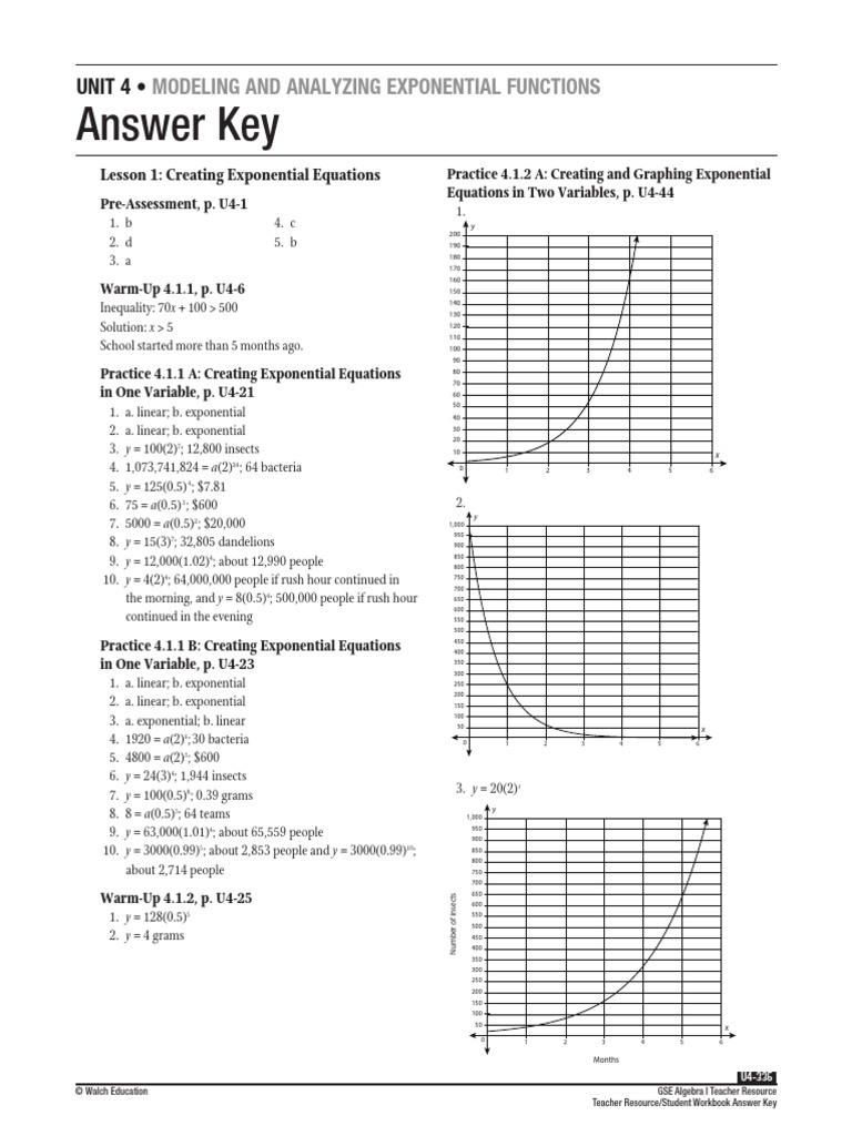 4.1_answer_key | PDF | Exponential Function | Equations