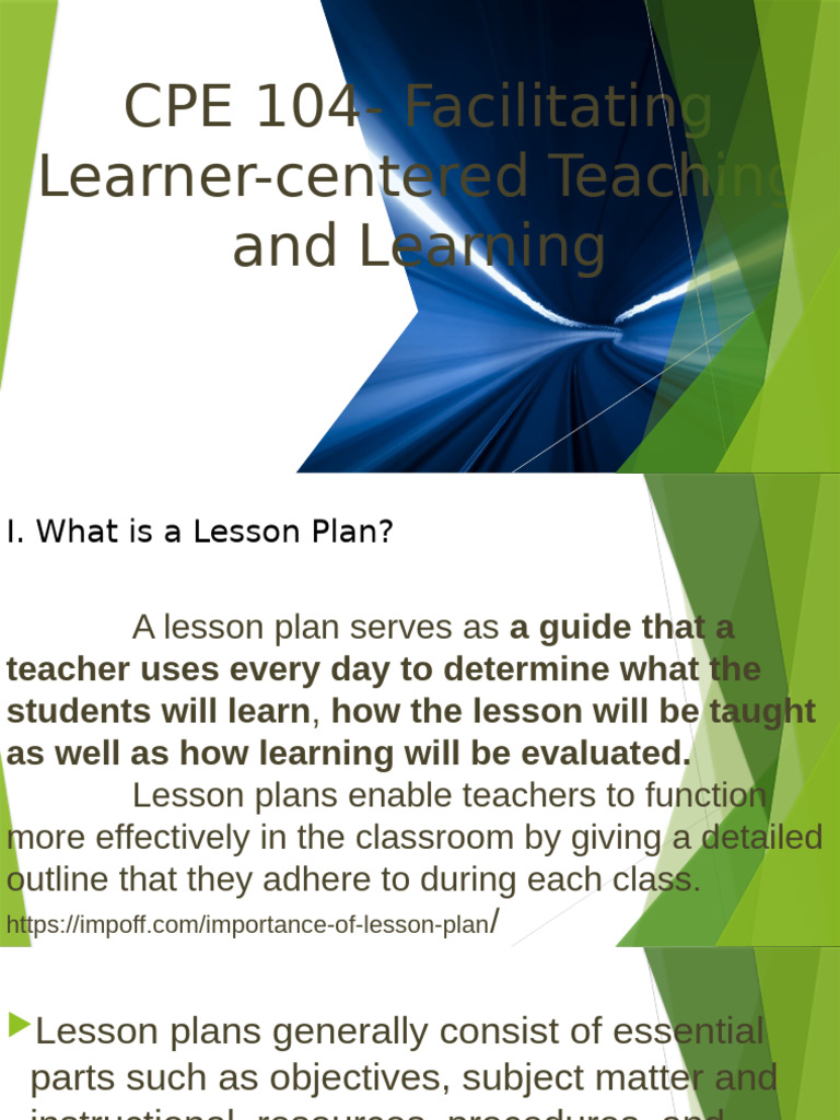 Cpe 104 Lesson Plan Format 2024 | PDF | Lesson Plan | Learning