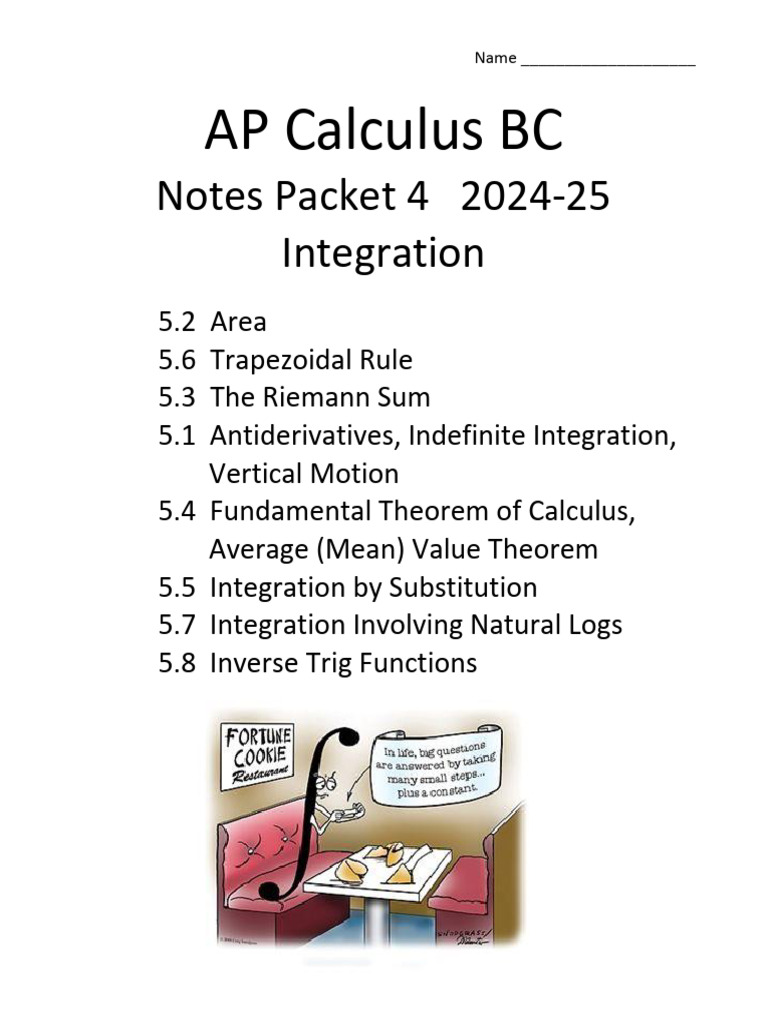 Calculus BC Integration | PDF | Integral | Area