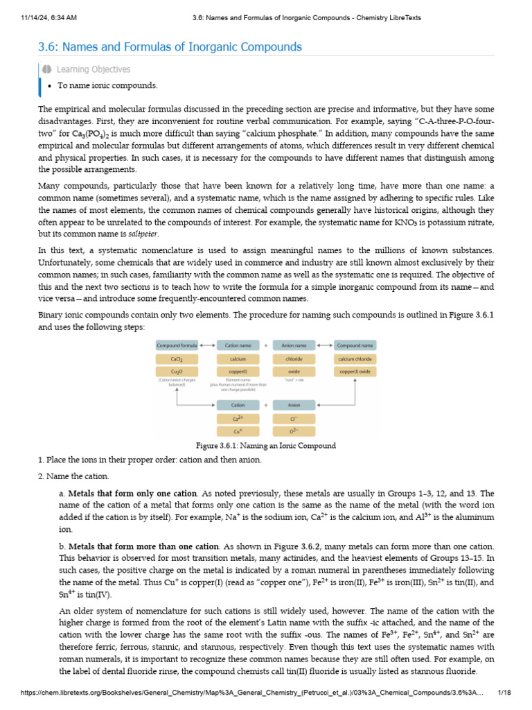 3.6 - Names and Formulas of Inorganic Compounds - Chemistry LibreTexts ...
