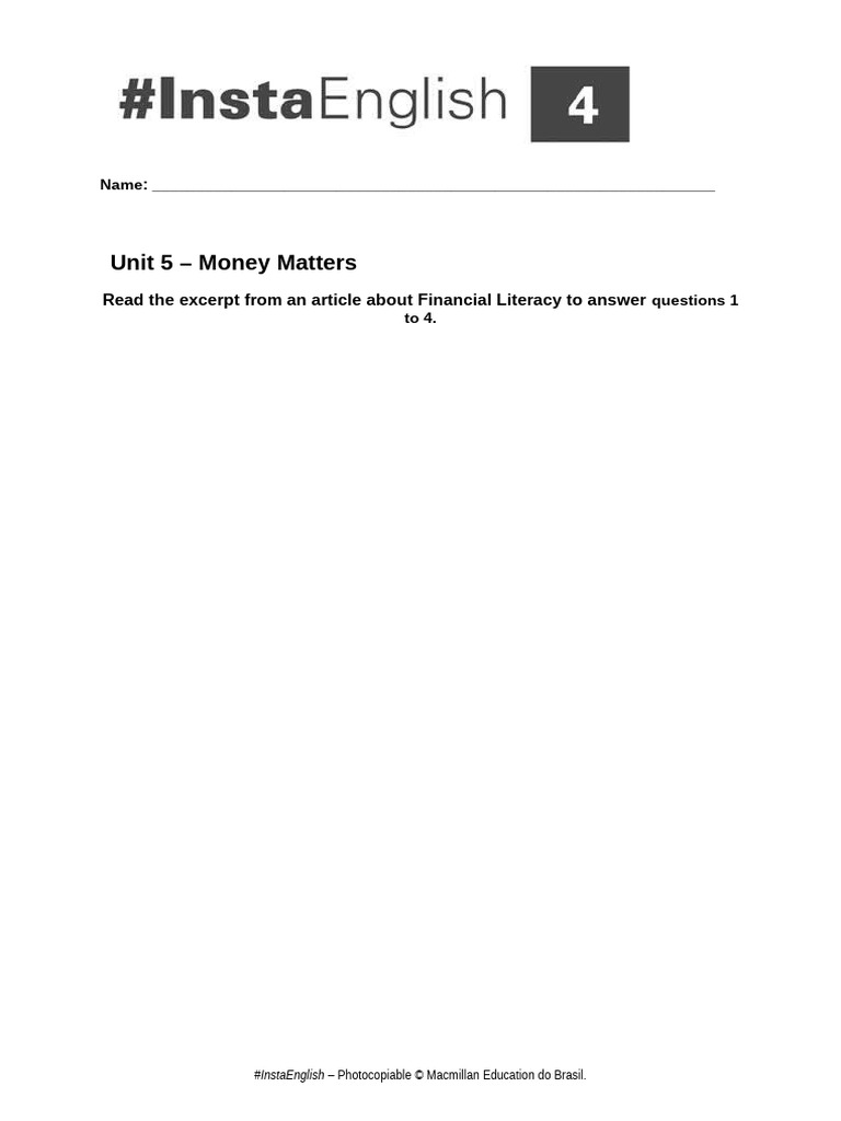 Insta Prac 5T0 Sec - Unit 5 | PDF | Financial Literacy | Debt