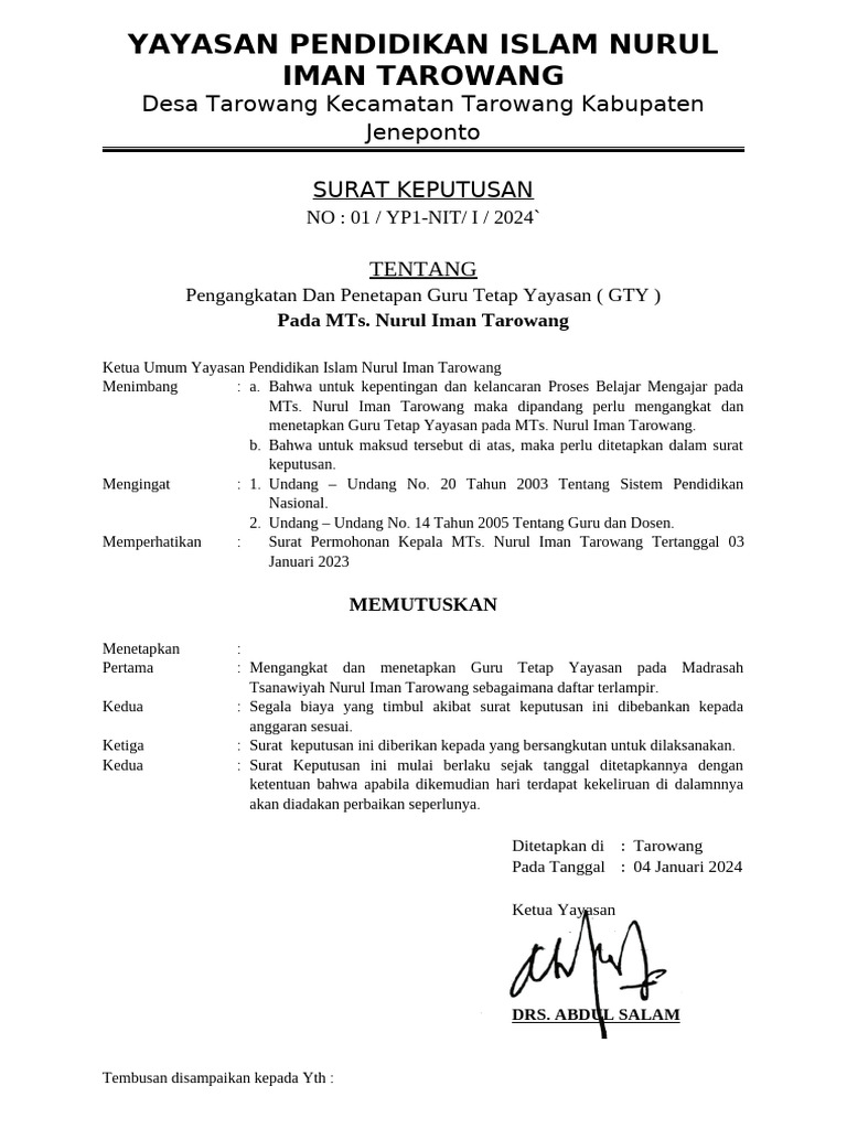 SK Yayasan 2024 | PDF