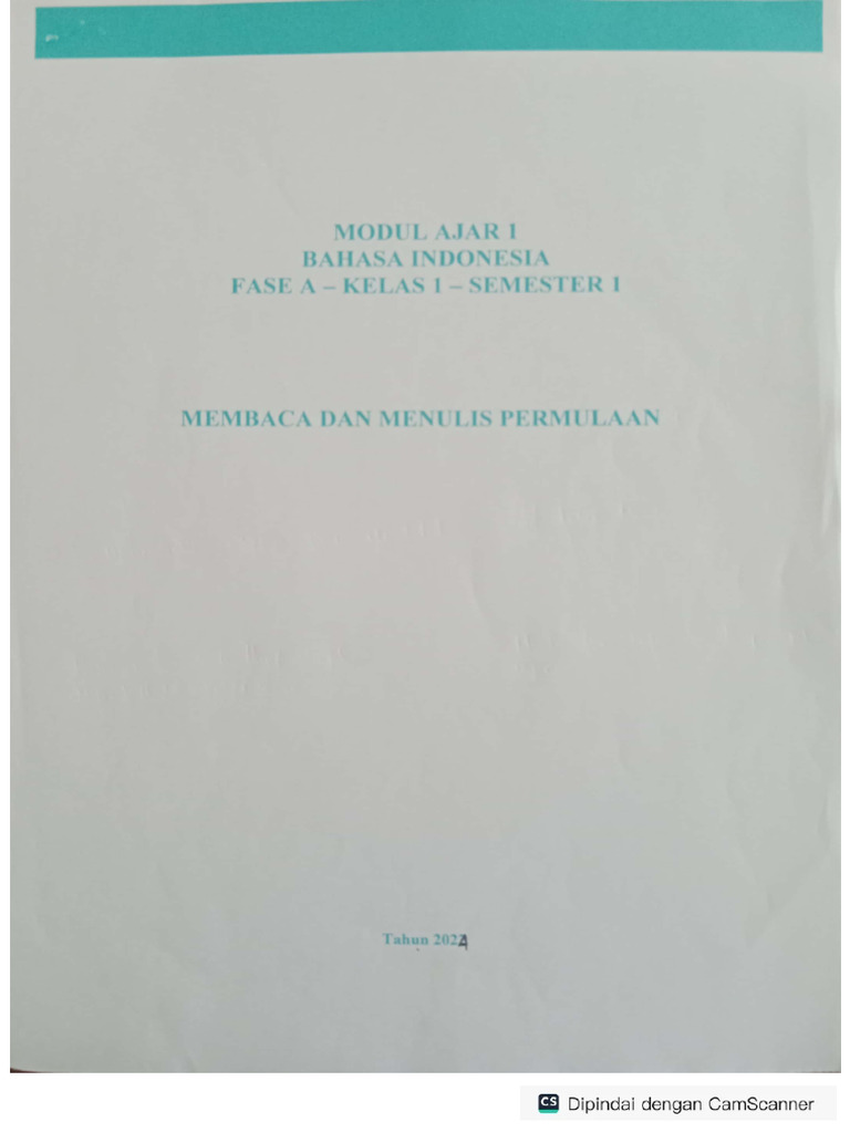 Modul Ajar 1 Bahasa Indonesia Fase A Kelas 1 Semester 1 | PDF