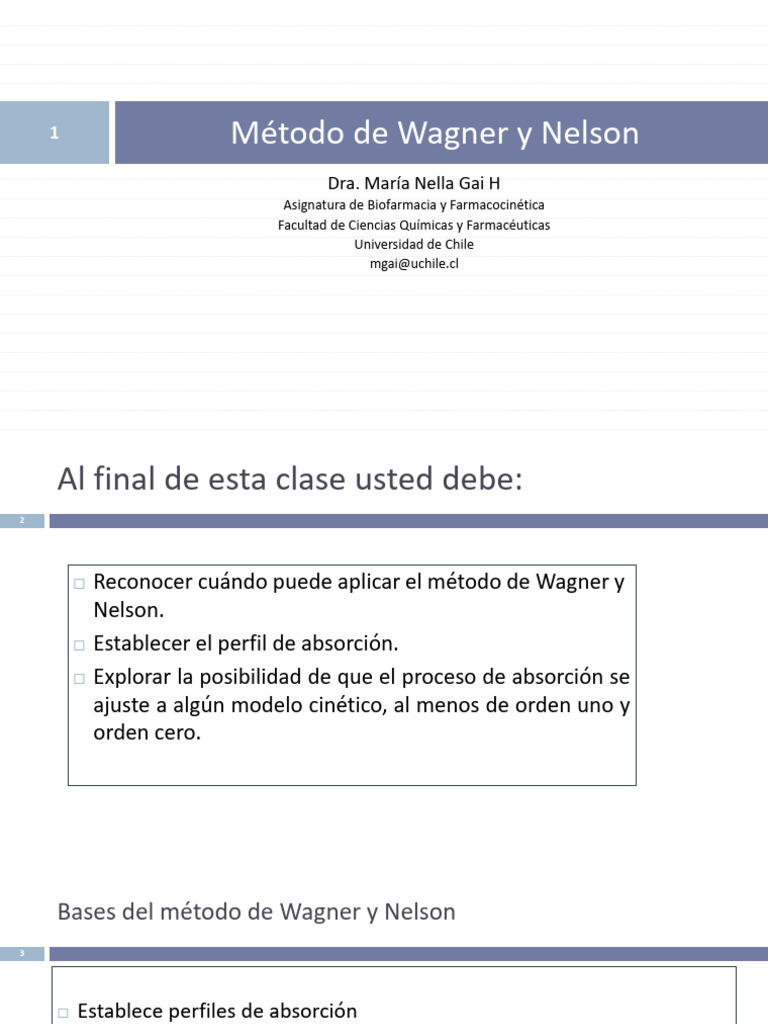 Método de Wagner y Nelson en Biofarmacia | PDF | Farmacocinética | Drogas