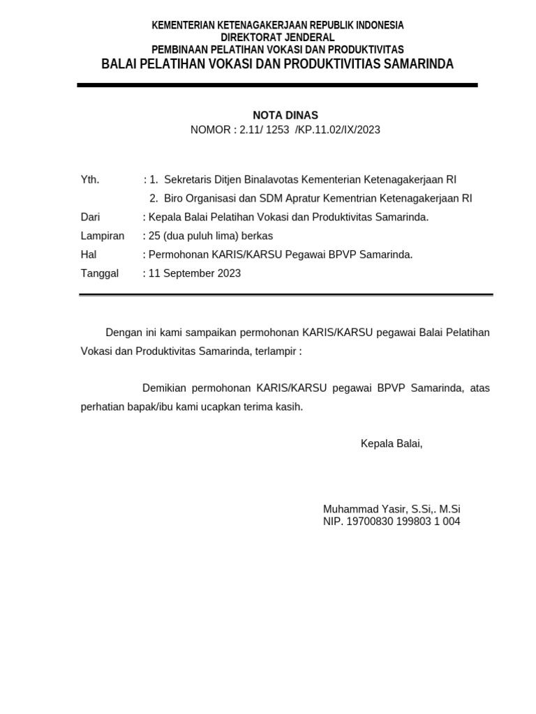 Permohonan Karis Karsu | PDF