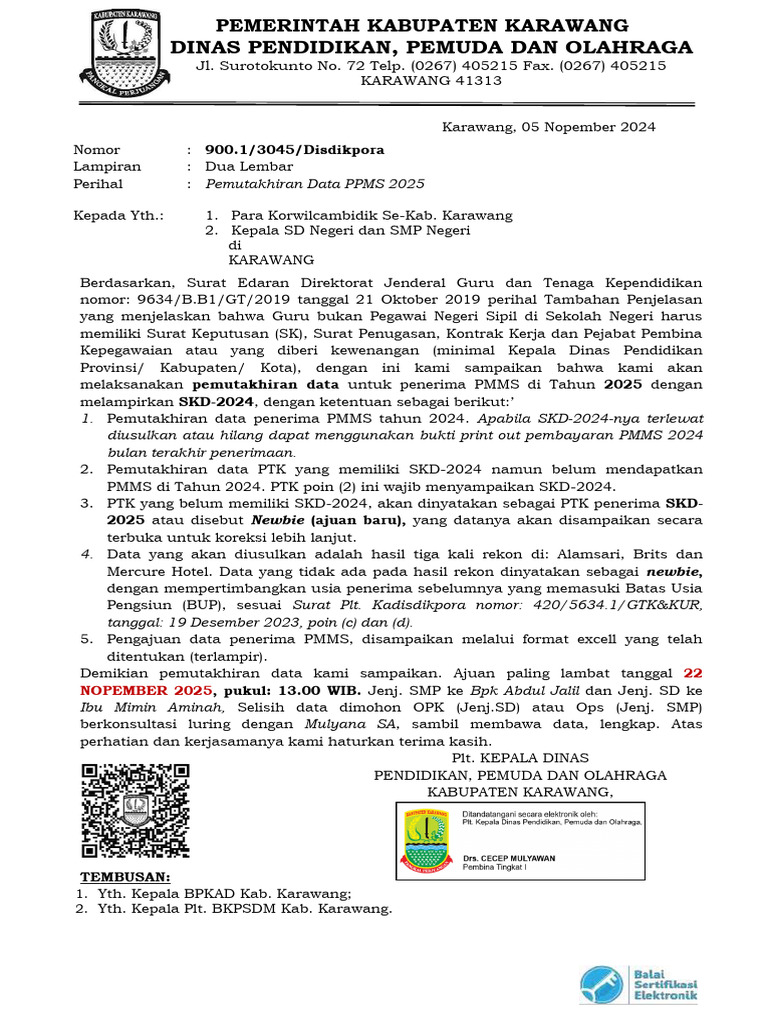 2024-11-05 BC PEMUTAKHIRAN PMMS 2025 - Sign | PDF