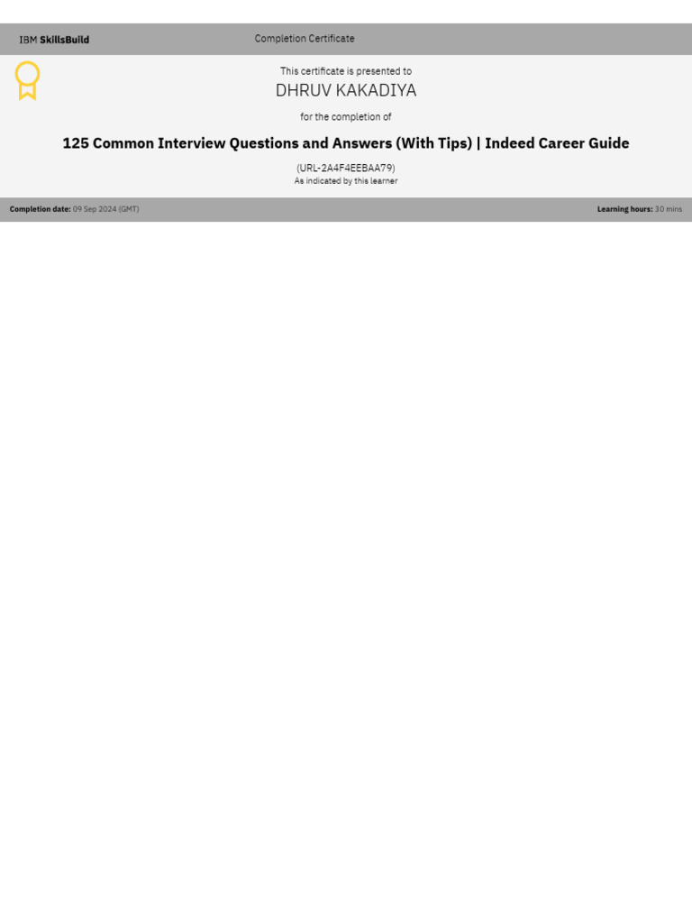 Completion Certificate - SkillsBuild | PDF