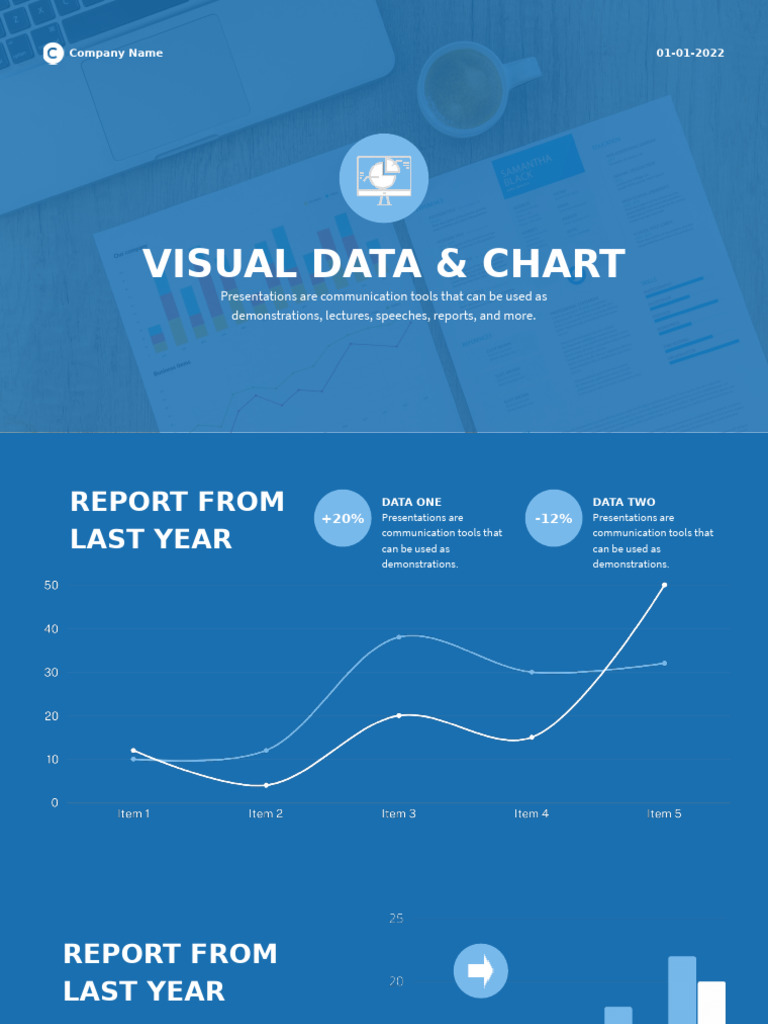 Blue Modern Visual Data & Chart Presentation | PDF | Infographics ...