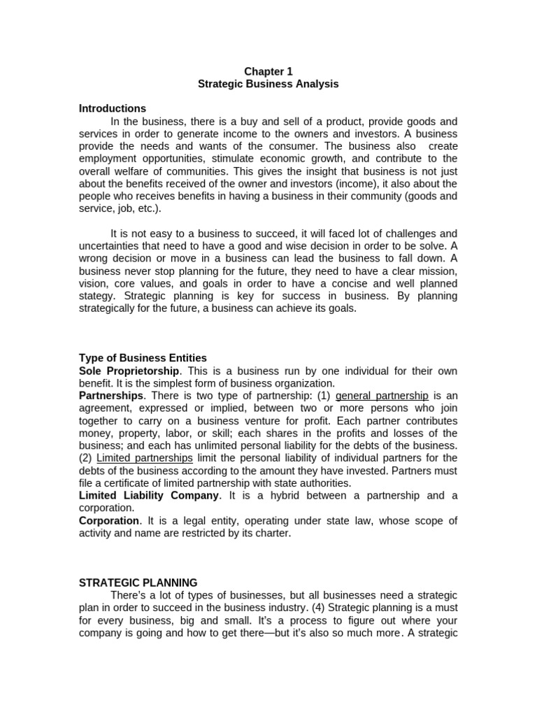 CHAP1 | PDF | Strategic Planning | Strategic Management