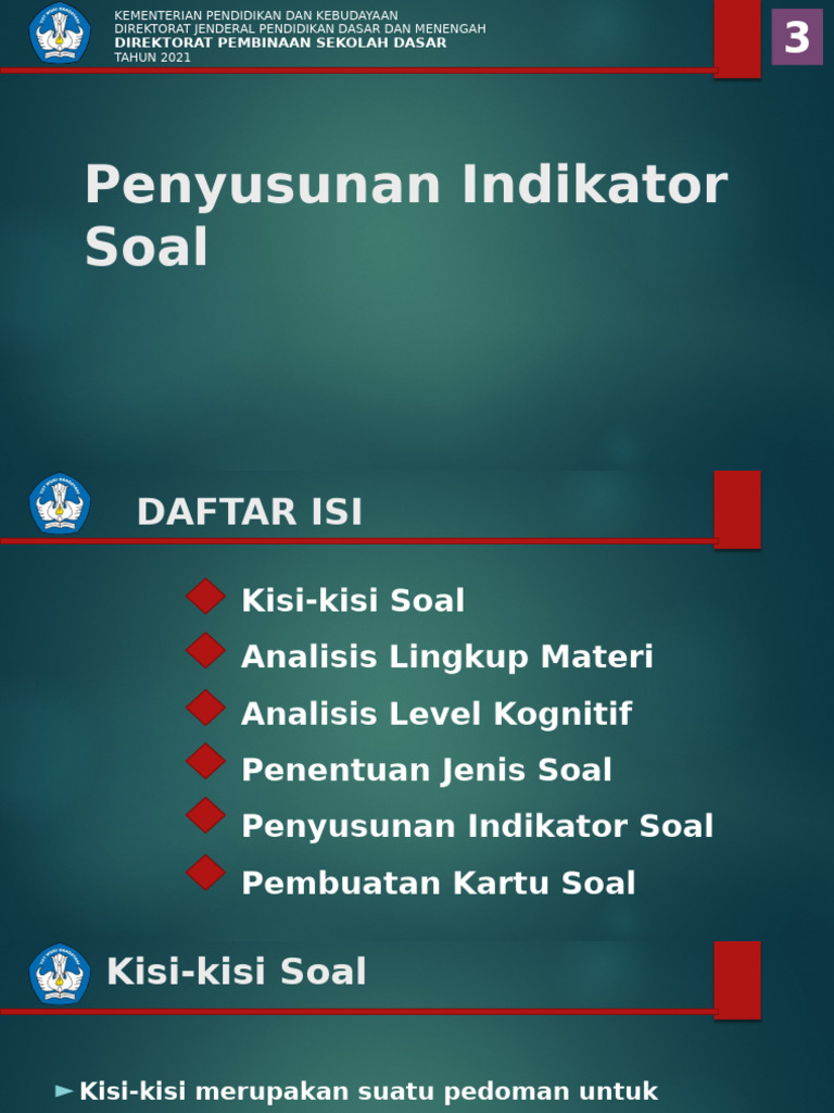 Penyusunan Indikator Soal | PDF