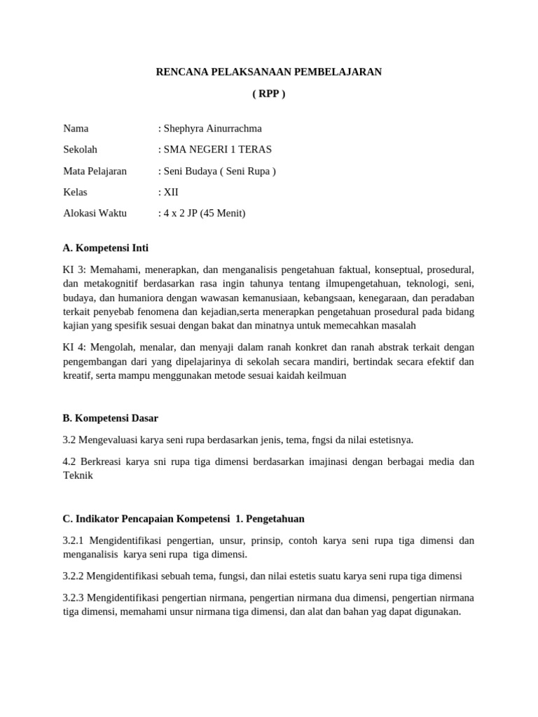 RPP Gweh | PDF
