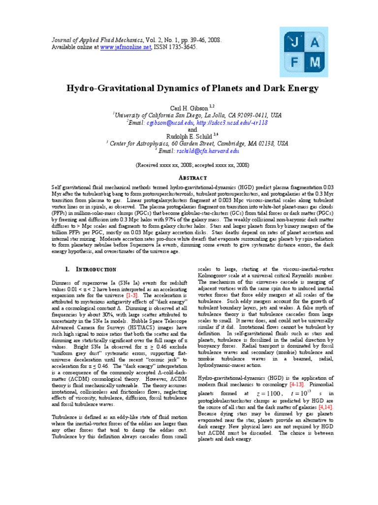 Carl H. Gibson and Rudolph E. Schild - Hydro-Gravitational Dynamics of ...