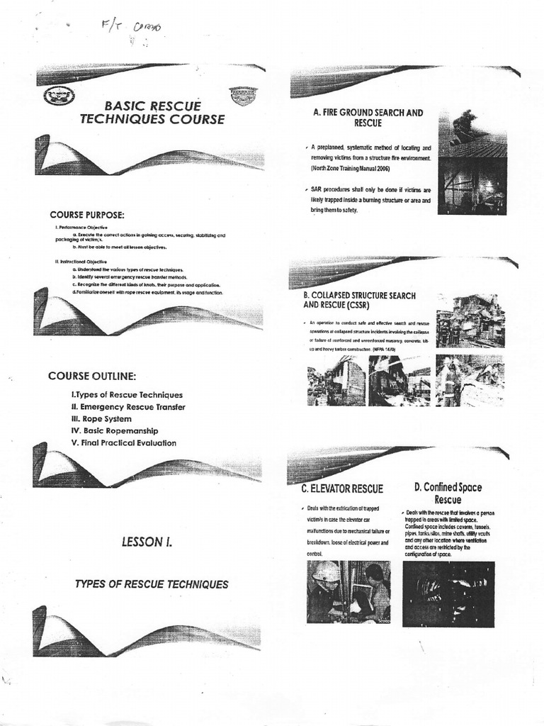 Basic Rescue Technique Course | PDF