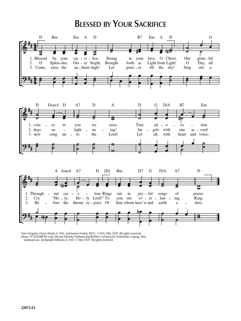 Blessed by Your Sacrifice Lyrics | PDF