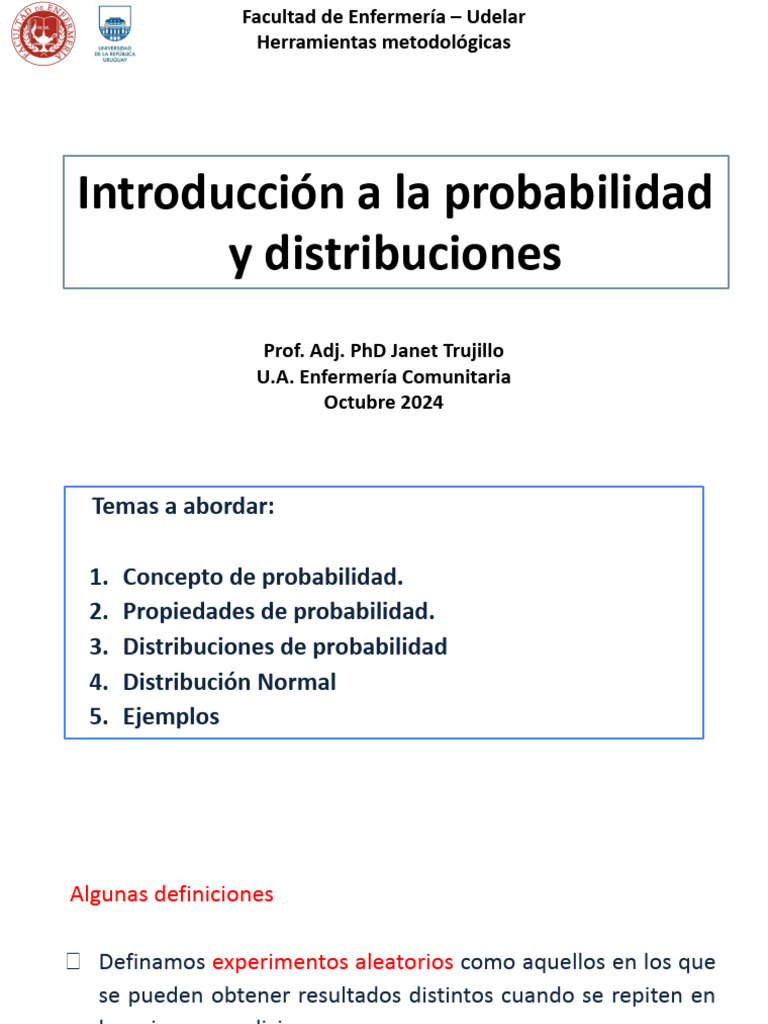 Introducción Probabilidad | PDF | Teoría de probabilidad | Distribución normal
