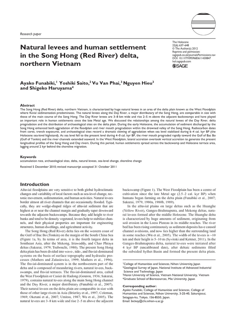 Song Hong - Funabiki - Red - 2012 Holocene | PDF | River Delta | Levee