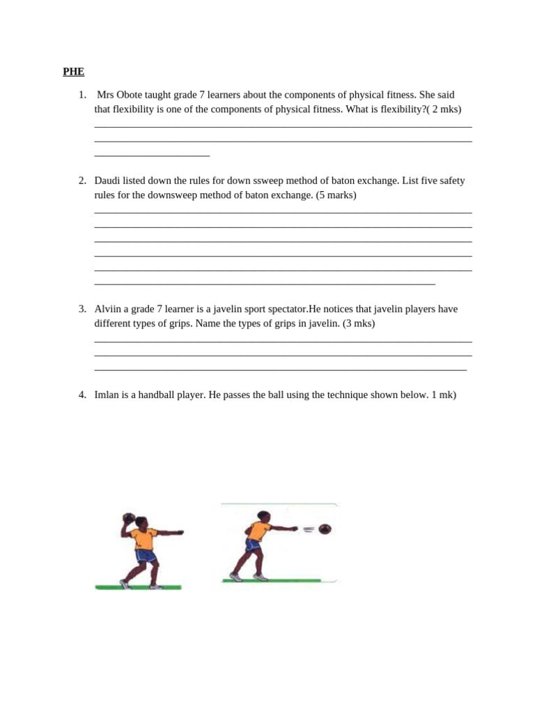 PHE Grade 7 Opener | PDF | Sports