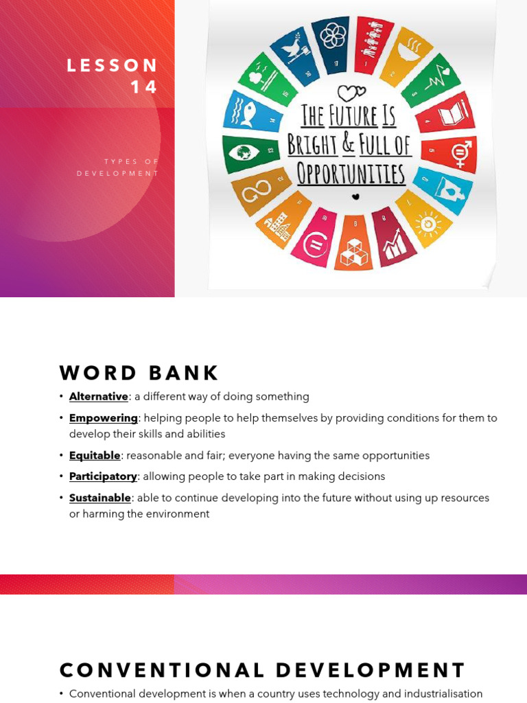 Lesson 14 - Types of Development | PDF | Sustainability | Economies