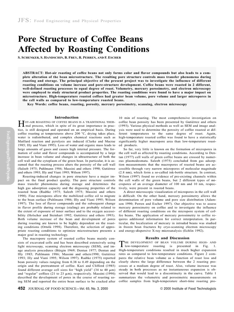2000 - Pore Structure of Coffee Beans | PDF | Porosity | Scanning ...