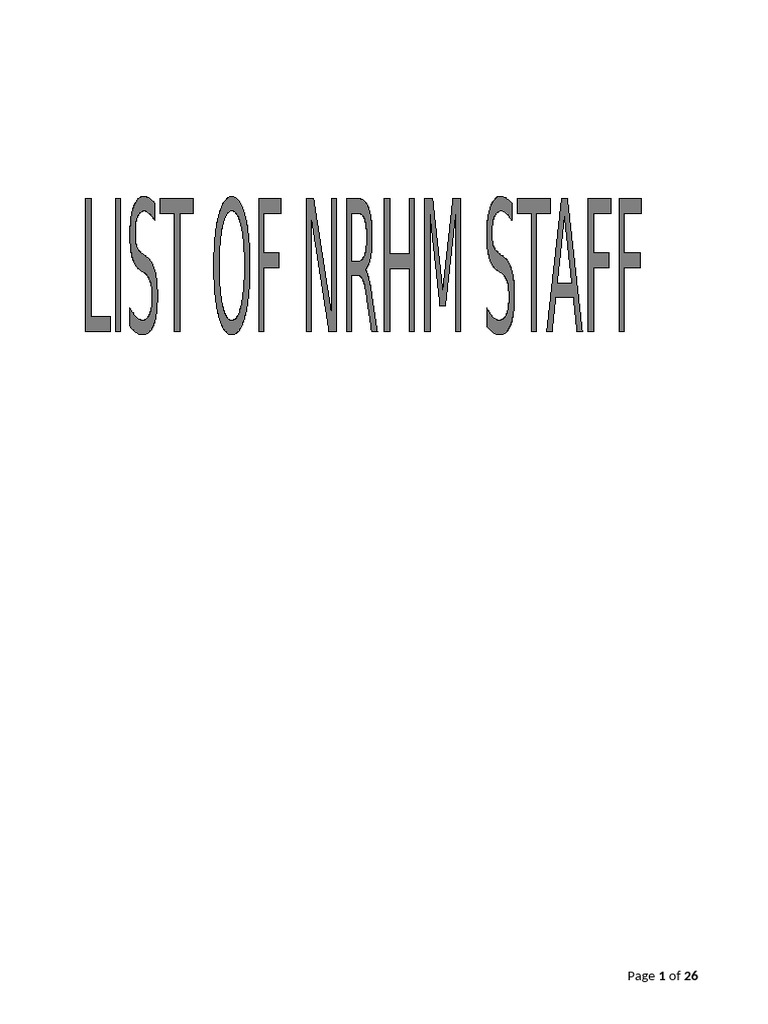 List of NRHM Contract Staffs | PDF