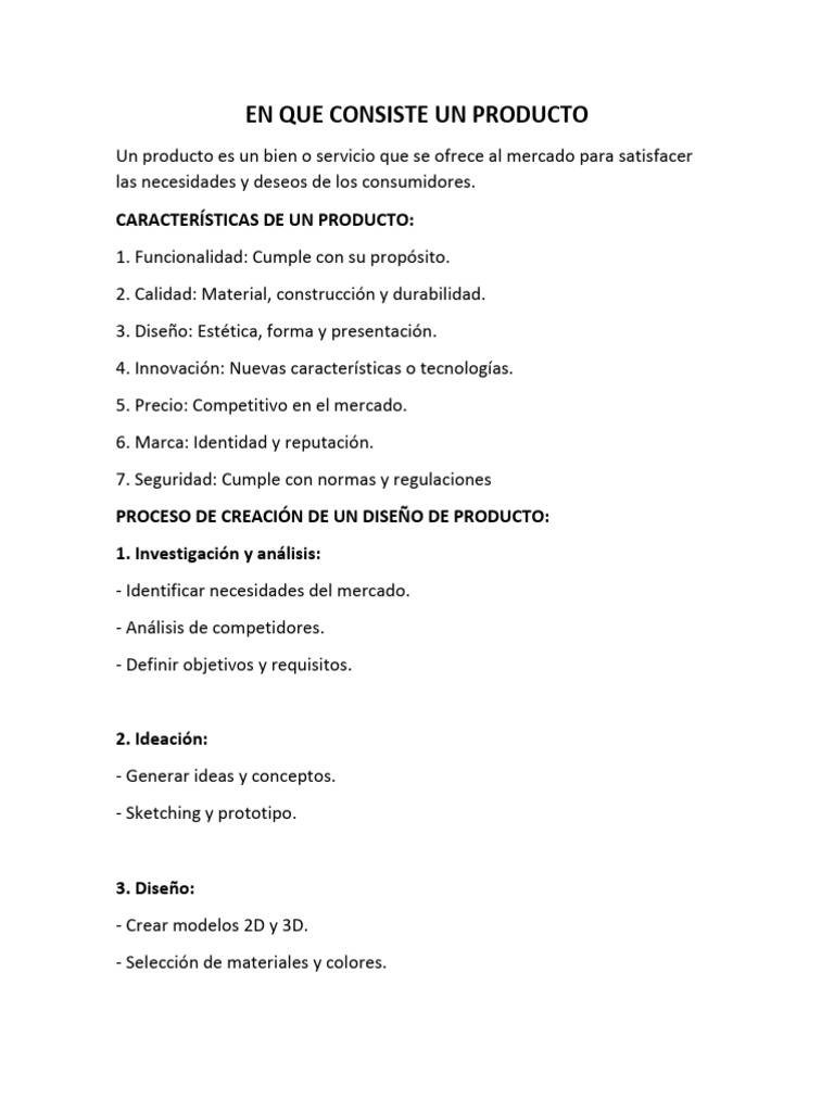 EN QUE CONSISTE UN PRODUCTO | PDF EN QUE CONSISTE UN PRODUCTO | PDF