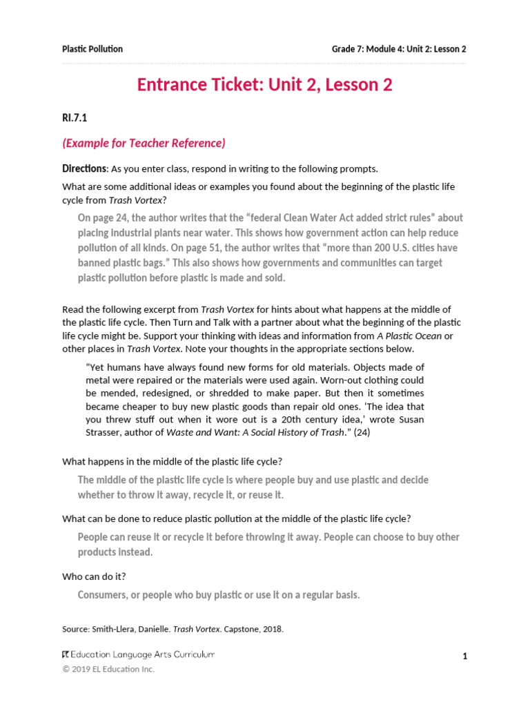 G7m4u2l2modulelessons Supportingmaterials 0520 | PDF | Recycling | Waste