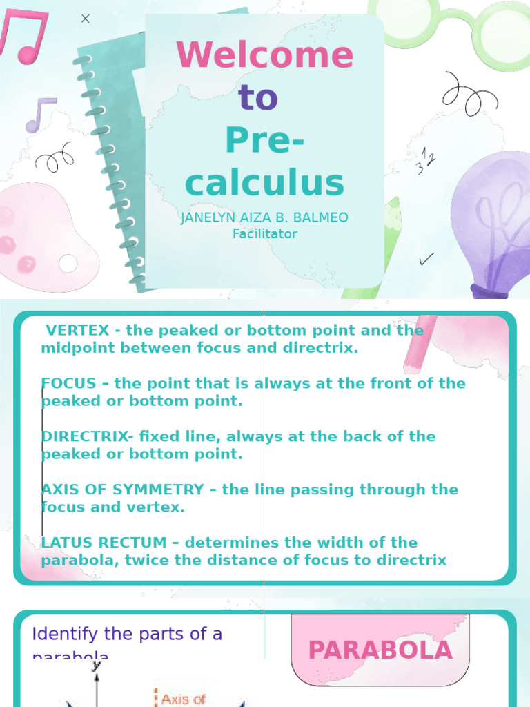 Pre Cal PARABOLA Asynchronous | PDF | Geometric Shapes | Elementary ...