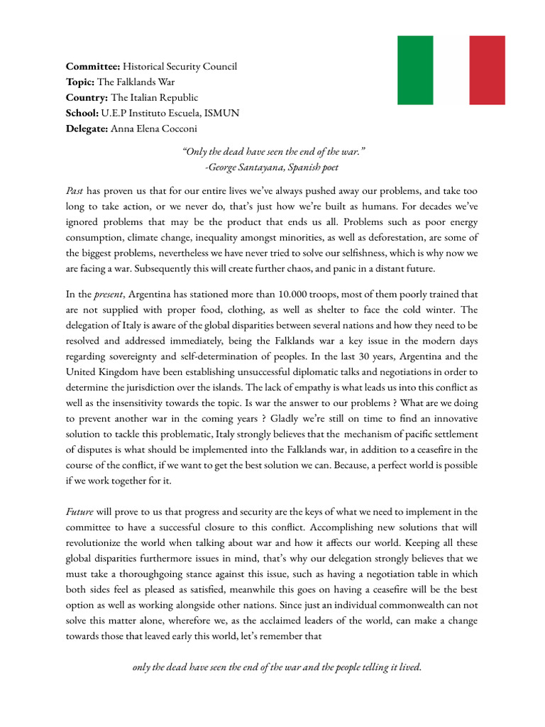 Position Paper LAIMUN Italy | PDF | International Relations