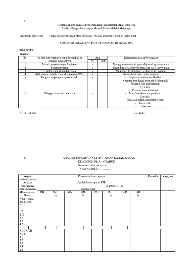 Analisis Penilaian Perkembangan Anak | PDF | Karier & Perkembangan