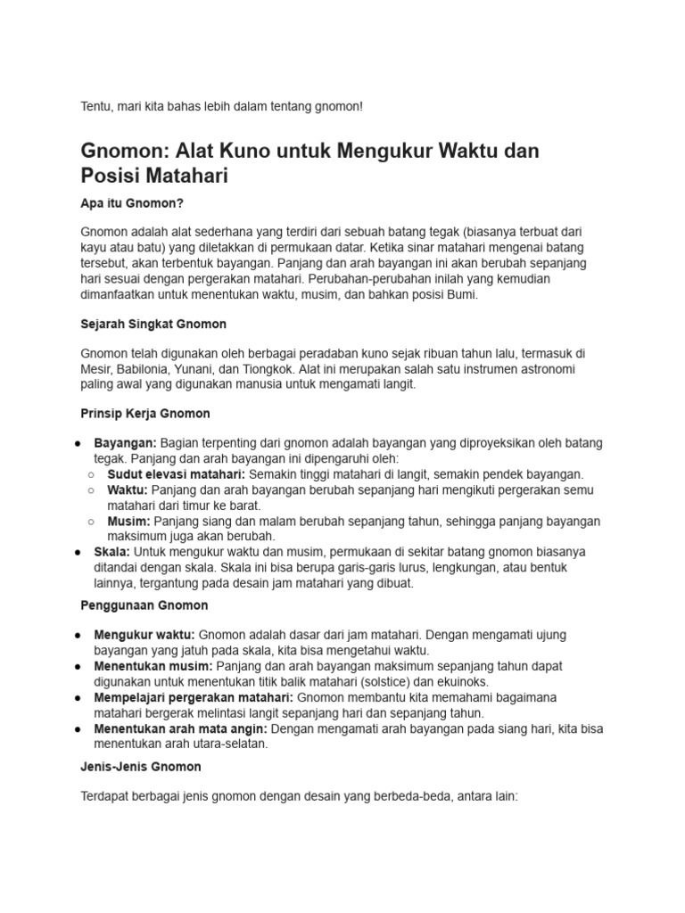 Materi Tentang Gnomon | PDF | Ilmu Sosial | Perjalanan