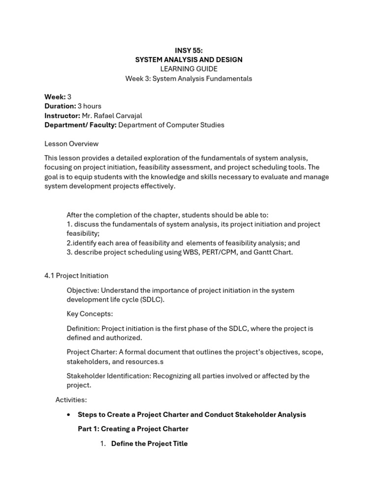 Week 3 - System Analysis Fundamentals | PDF | Feasibility Study | Net Present Value