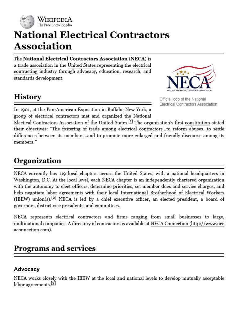 NECA Overview and Resources | PDF
