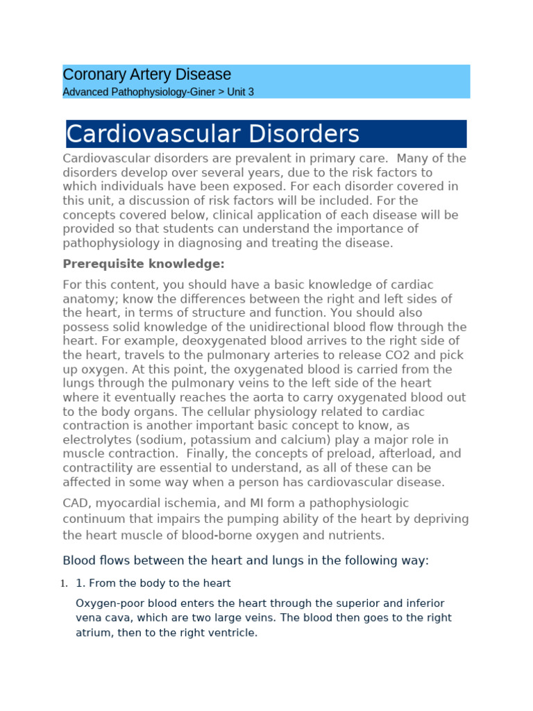 NOTES Cardiovascular Disorders | PDF | Heart | Heart Valve