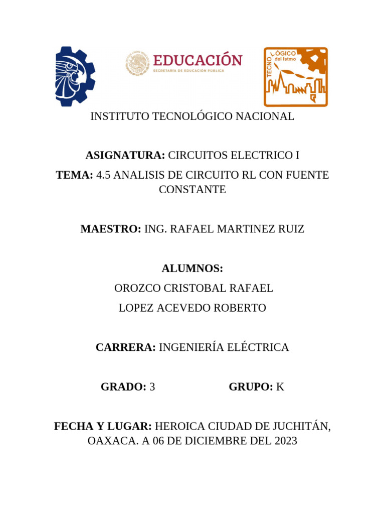 Tarea de Rafa | PDF | Red eléctrica | Inductor