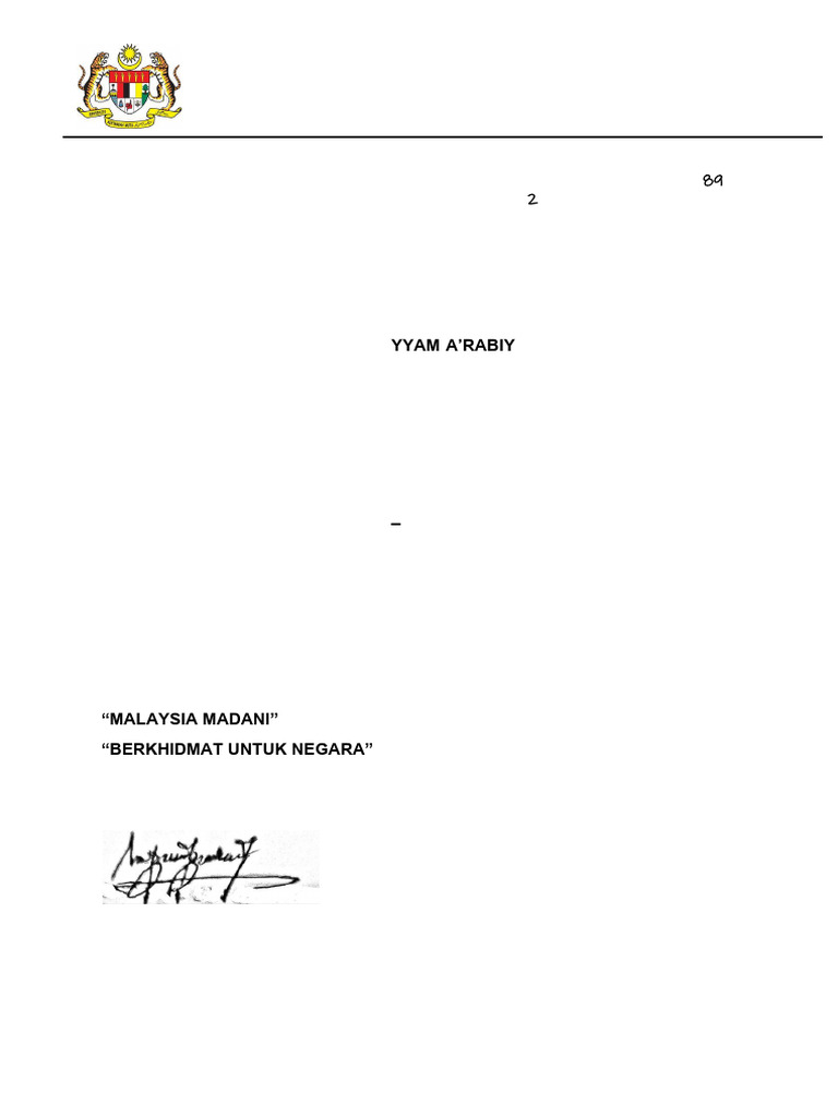 Surat Jemputan Peserta Kem Mukhayyam A'rabiy PPDT Tahun 2024 | PDF