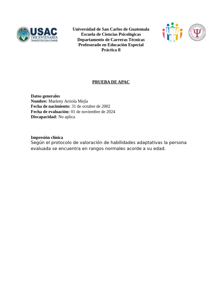 Prueba Apac | PDF