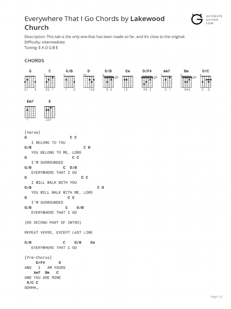 Everywhere That I Go Chords | PDF
