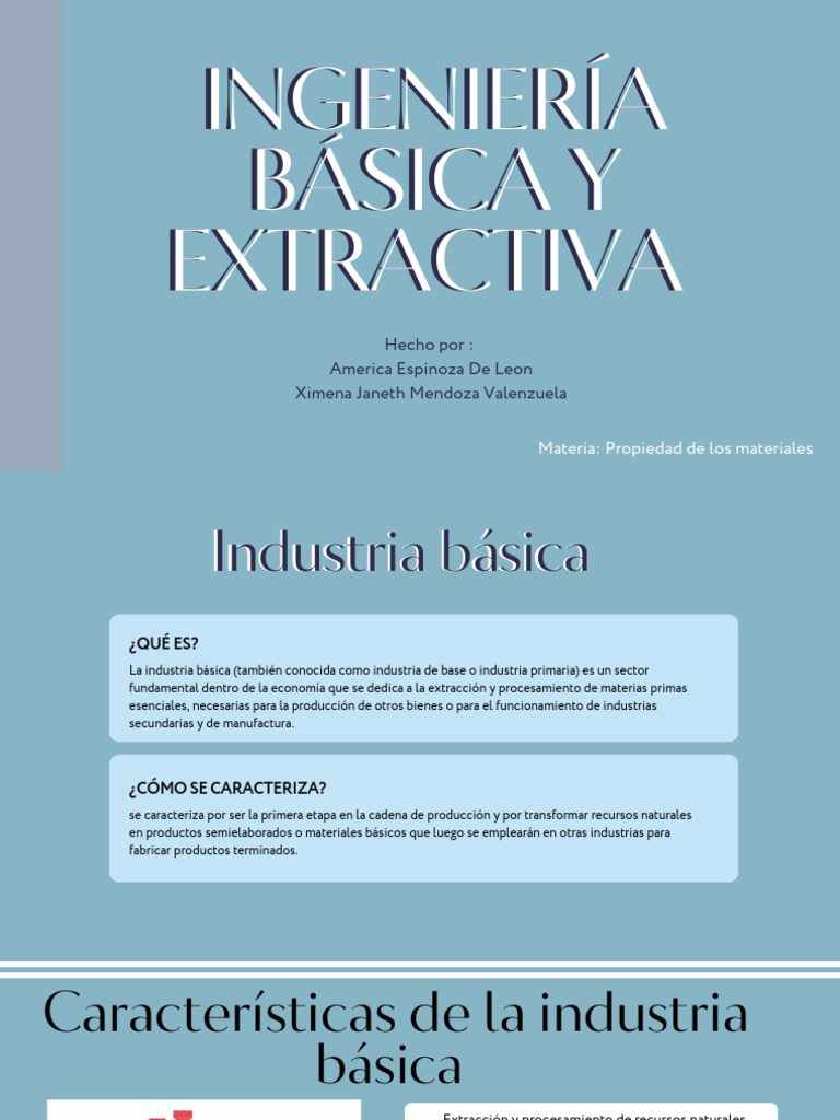Industria Básica y Extractiva: Claves y Características | PDF | Minería ...