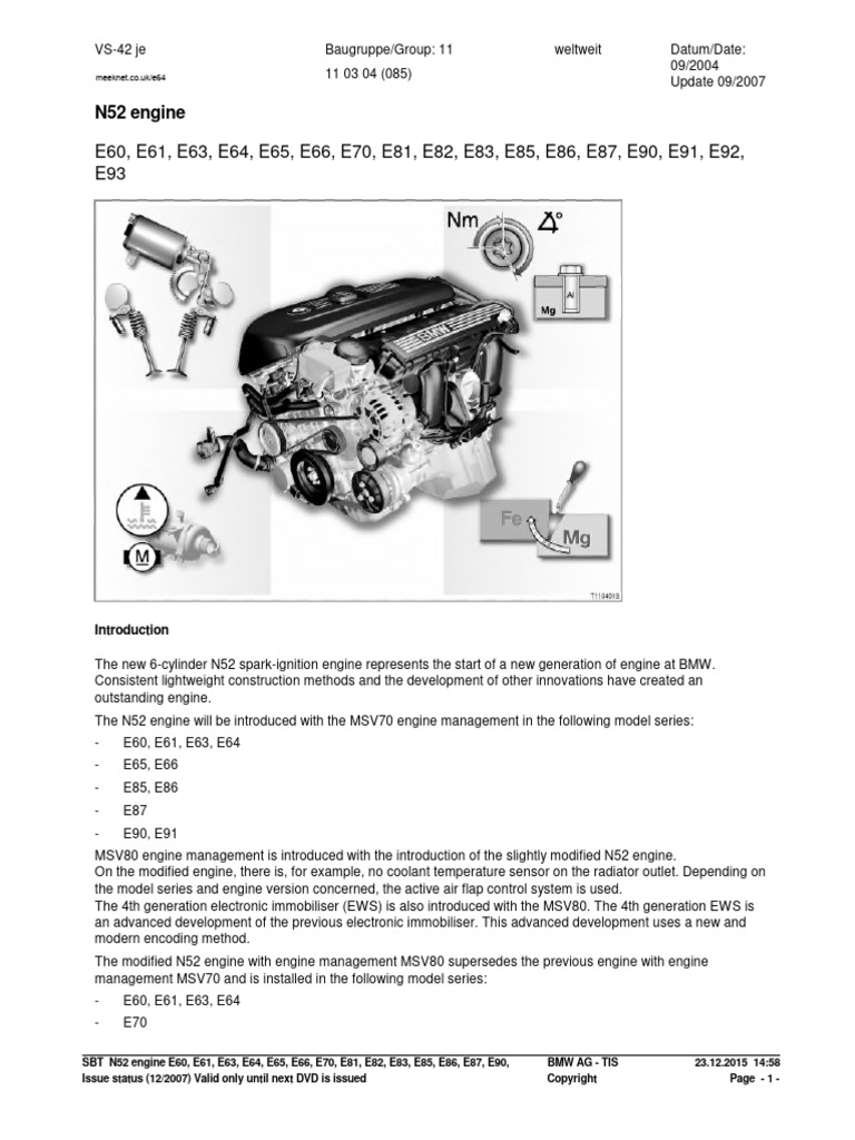 N52 Engine Temp Regulation | PDF | Valve | Engines
