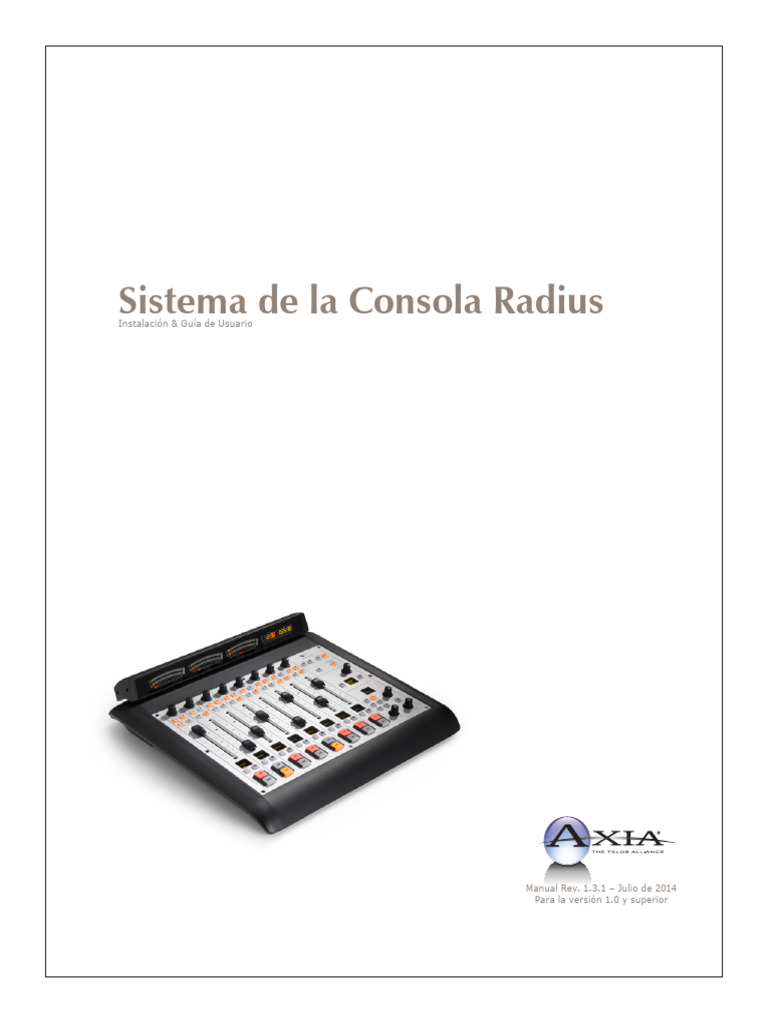 Axia Radius Manual Spanish Rev1.3.1 C21116008 | PDF | Conector ...