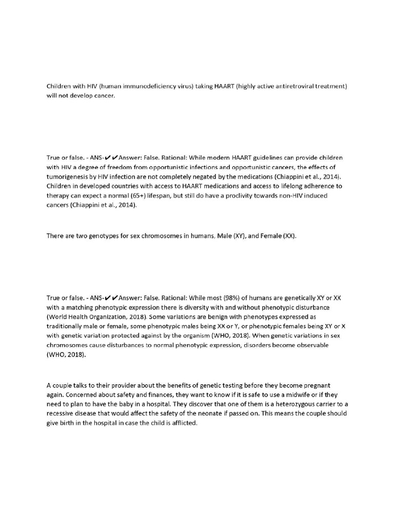 Advanced Patho Exam 1 DB Questions With 100 Correct Answers and Rationales 2024 A+ - Page-0061 | PDF